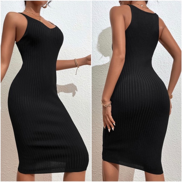 BellanBlue | Dresses | Luxe Khaki Ribbed Bodycon Midi Party Dress | Poshmark